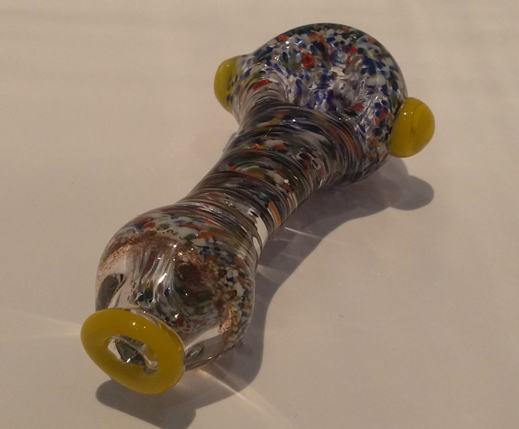 Bunt gesprenkelte Glaspfeife „Spoonpipe“ – Kleener Buddha